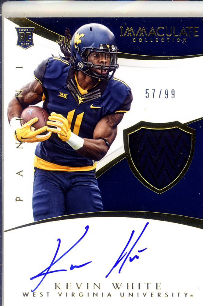 kevin white rc rookie draft auto jersey patch west virginia wvu college ...