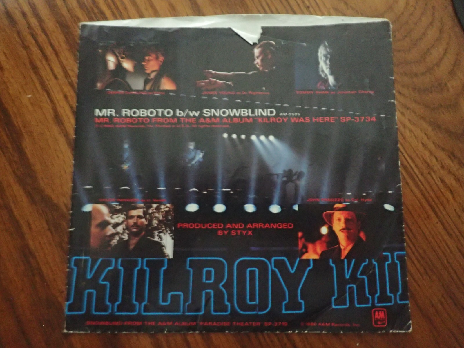Rock Picture Sleeve 45 Kilroy Was Here - Mr.Roboto / Snowblind On Styx ...