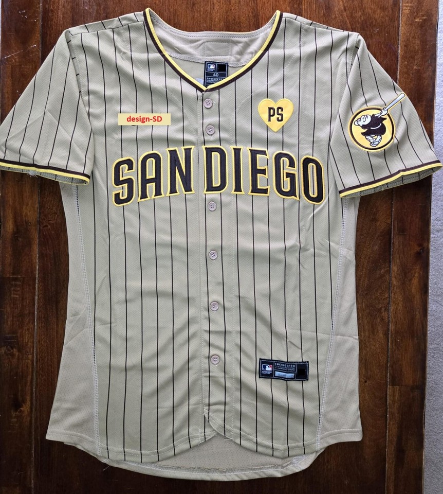 NEW MENS JACKSON MERRILL SAN DIEGO PADRES STITCHED JERSEY TAN GREY S M ...