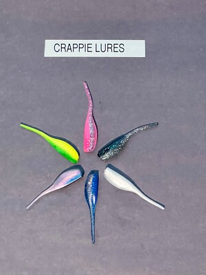 2" CRAPPIE SHAD 50 PACK GRUBS CRAPPIE LURES (Black) | eBay