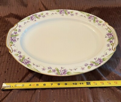NORITAKE NANCY 1950-57 VTG D/C EX LG VIOLETS SERVING PLATTER 16” x 12 ...