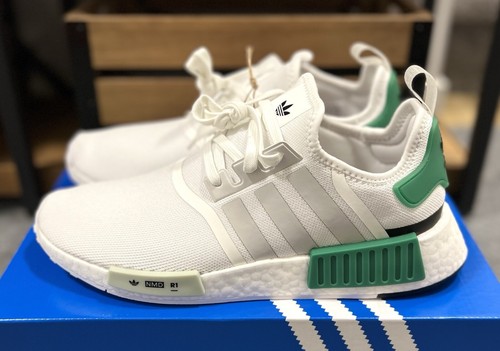 SIZE 11 ADIDAS NMD_R1 CLOUD WHITE GREEN ORIGINALS MEN NEW WITH BOX ...