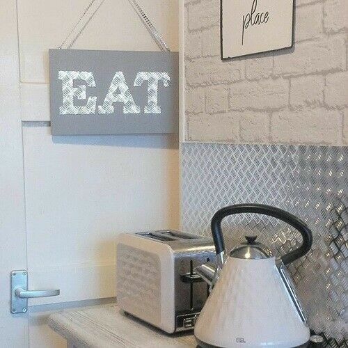1.5m X 67.5cm SILVER CHECKER PLATE STICKY BACK PLASTIC SELF ADHESIVE ...