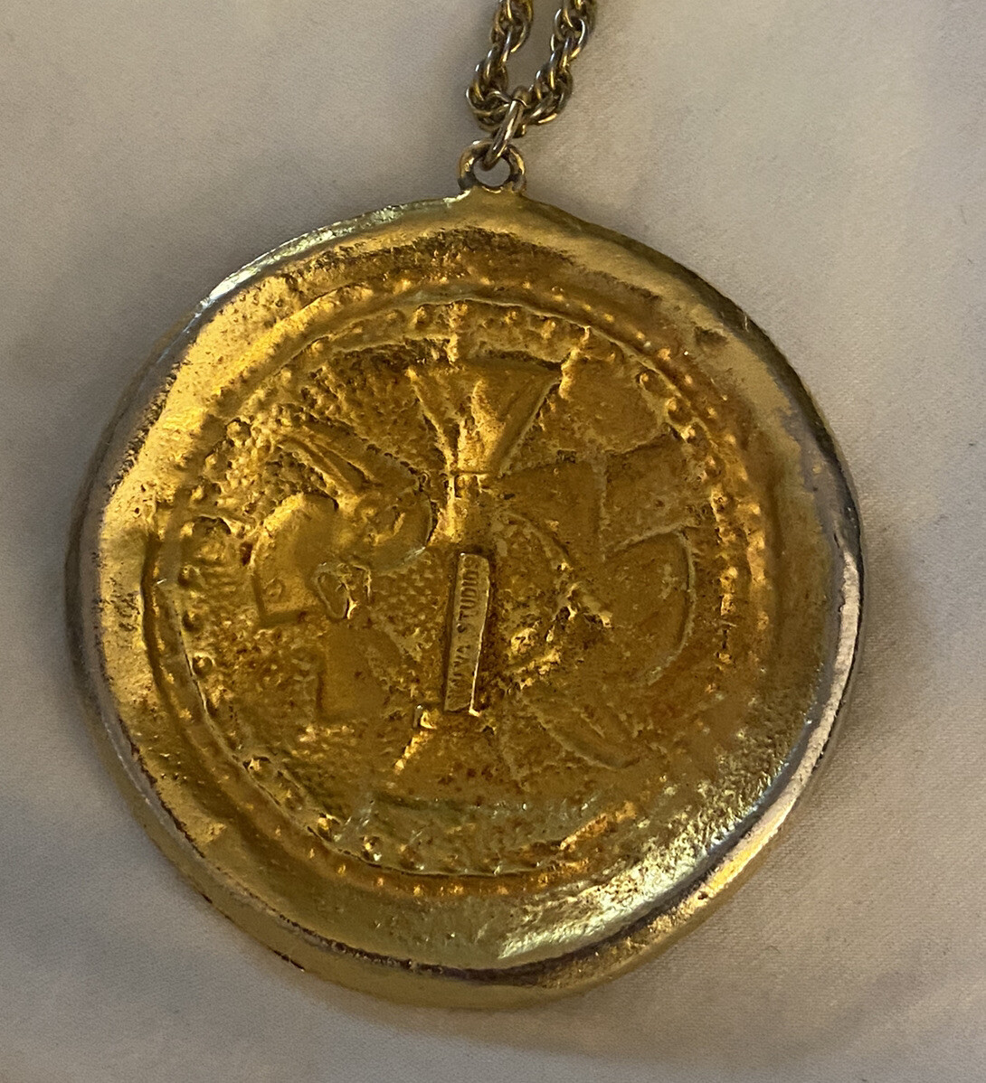 Alva Studios Museum Reproductions Mayan Aztec Gold Plated Large Pendant ...