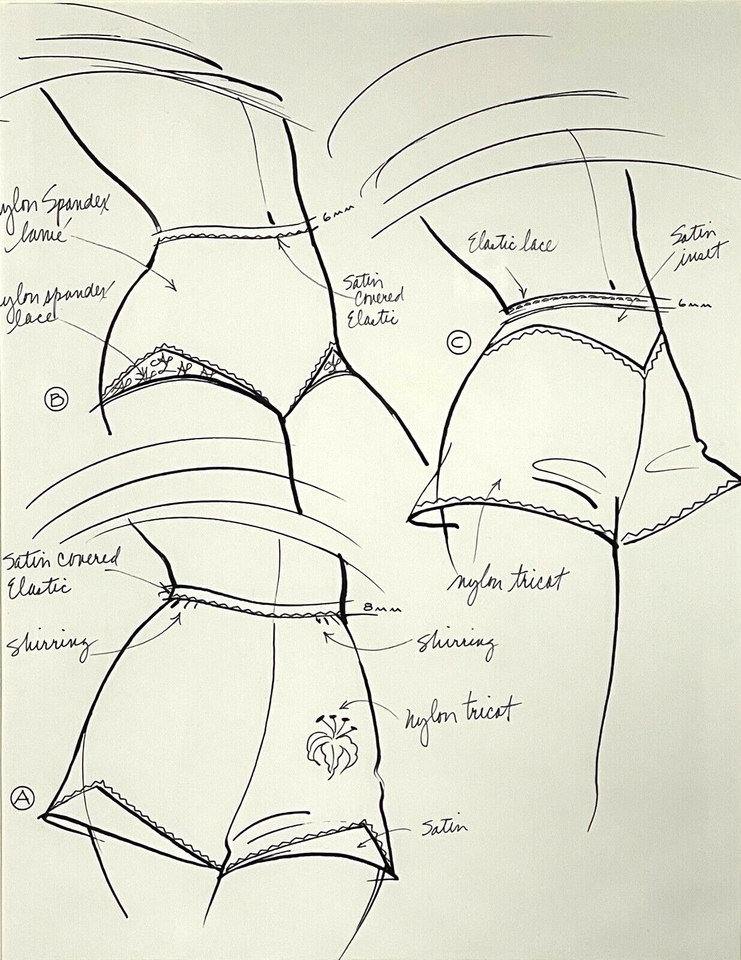Fashion Illustrator Antonio Lopez (1943-1987) Exhibited Lingerie Ink ...