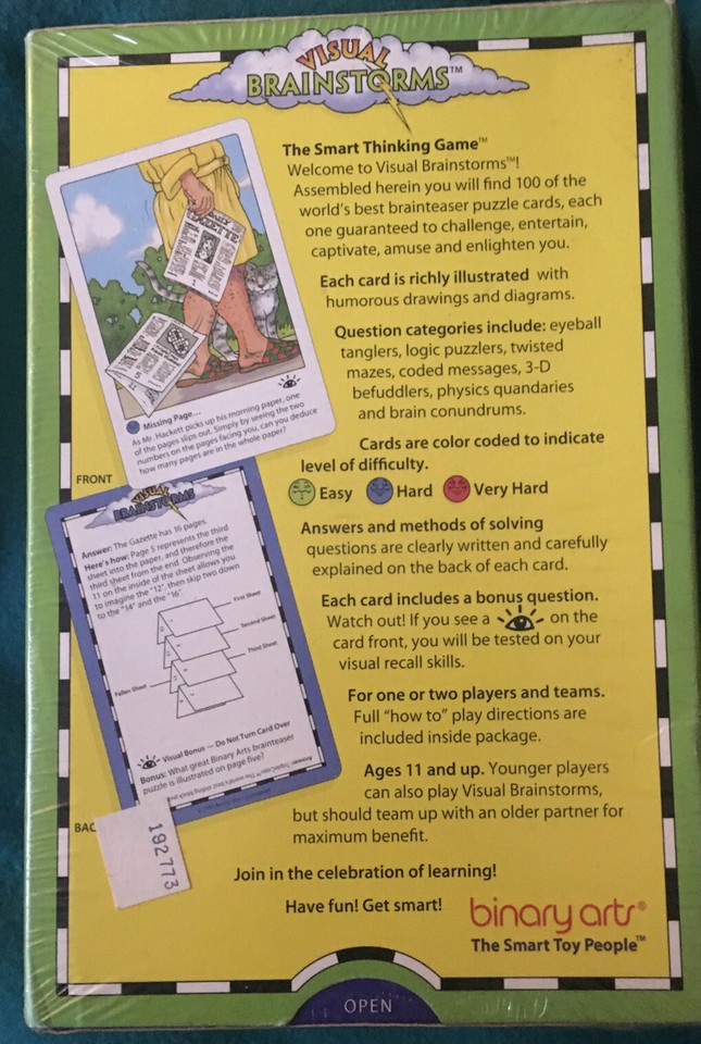 Thinkfun Visual Brain Storms The Smart Thinking Game New | eBay