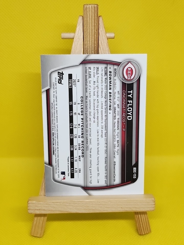 Ty Floyd 2023 1st Bowman Chrome Draft Bowman SKY BLUE REFRACTOR ...