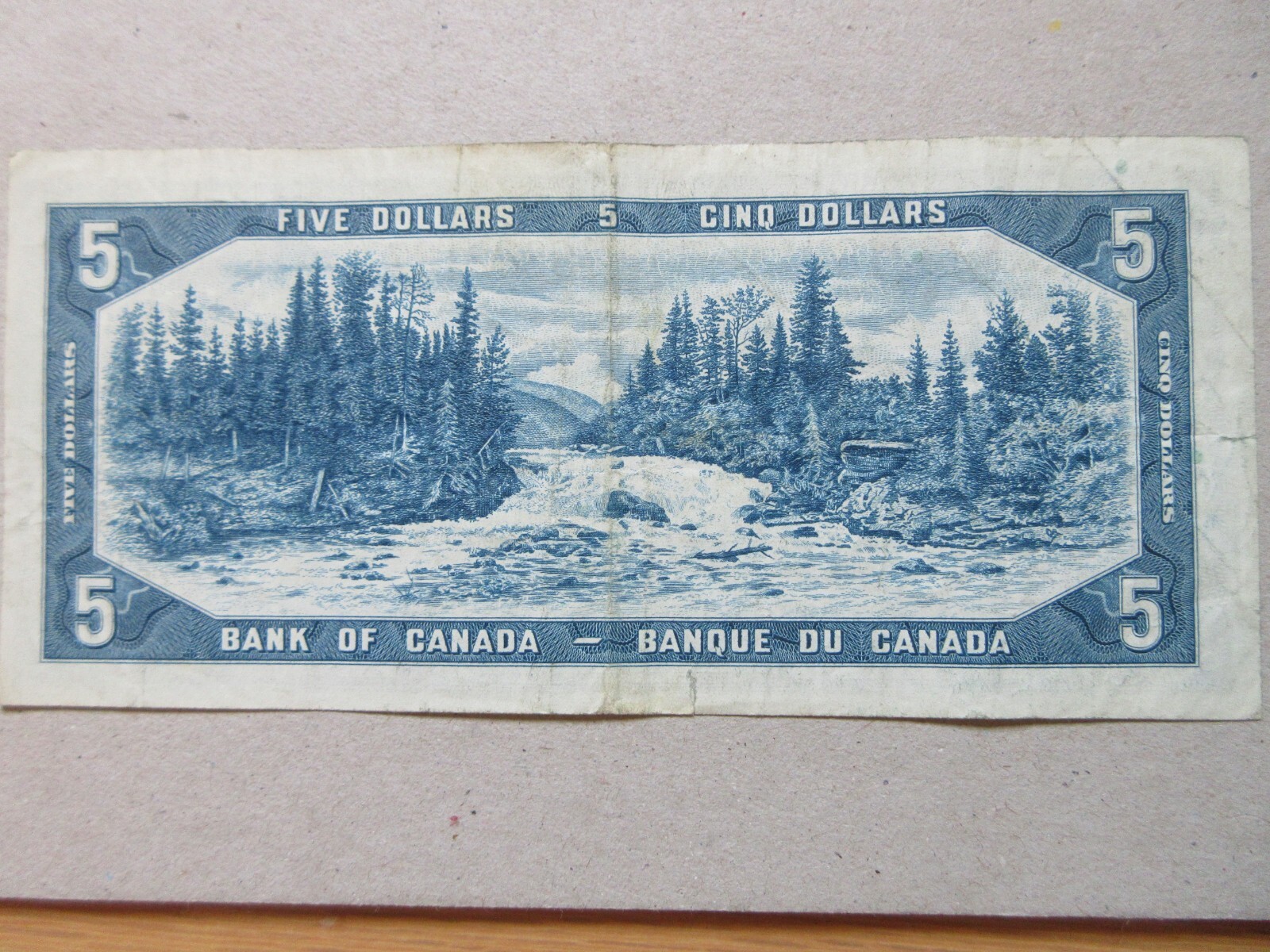 1954 Bank of Canada Five Dollars Bill. BETTER GRADE VF $5 Note (PS-C ...