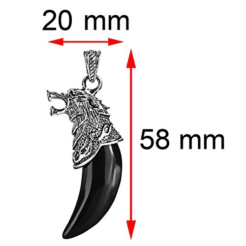 Collar con colgante tribal de colmillo de lobo para hombres y niños | eBay