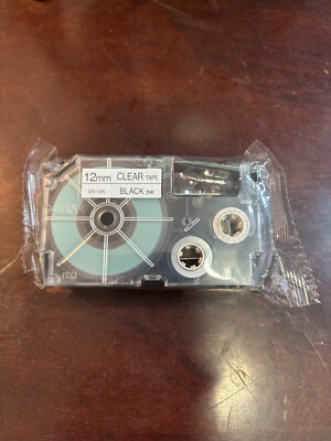 brother 12mm clear tape black ink xr-12x | eBay