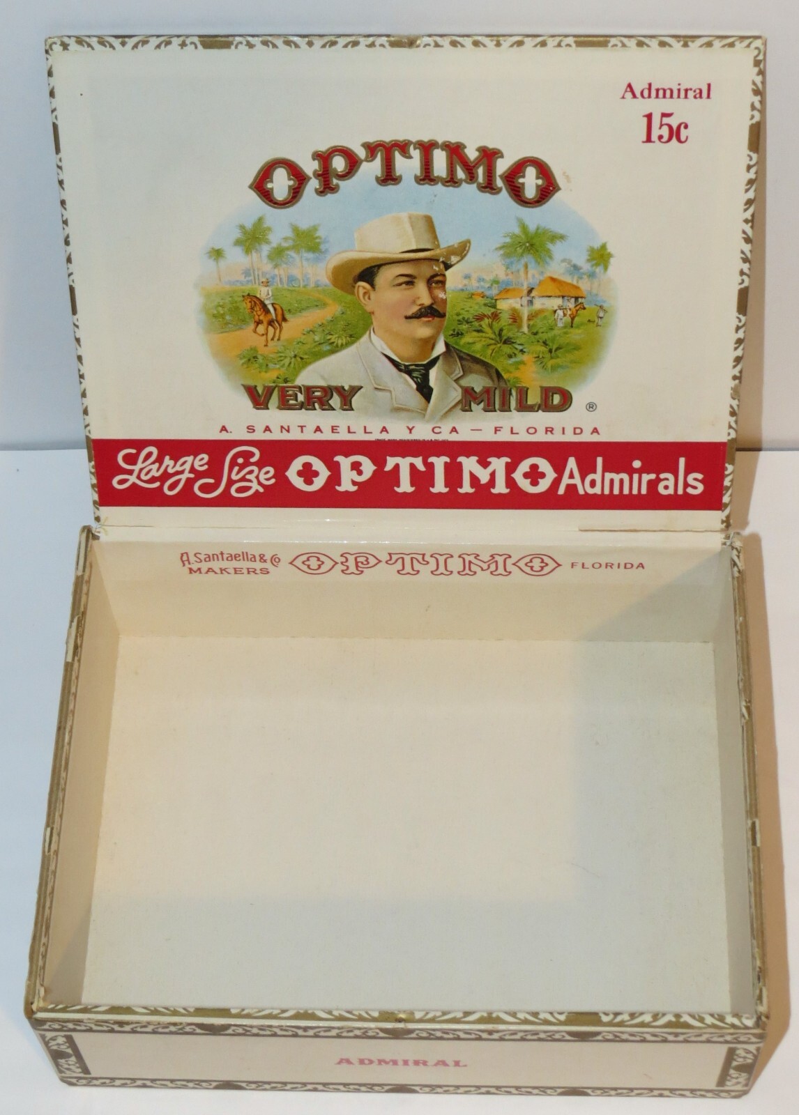 Vintage Optimo Very Mild Admiral Extra Claro Cigar Box | eBay