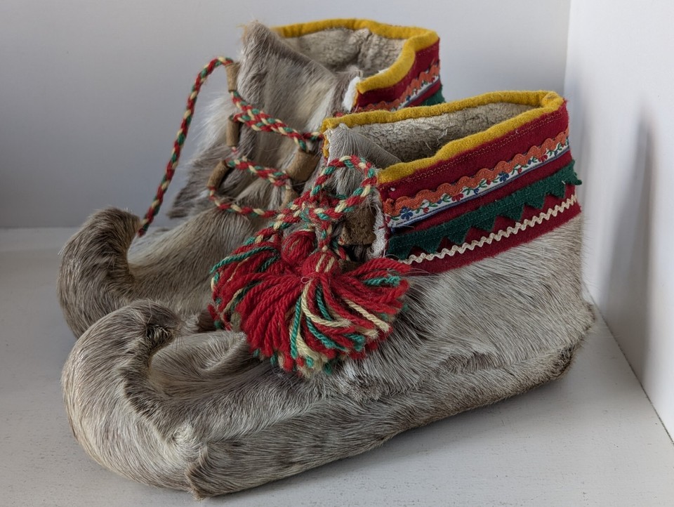 Vintage Saami Lapland Shoes Reindeer Fur Boots Sami Boots Shoes ...