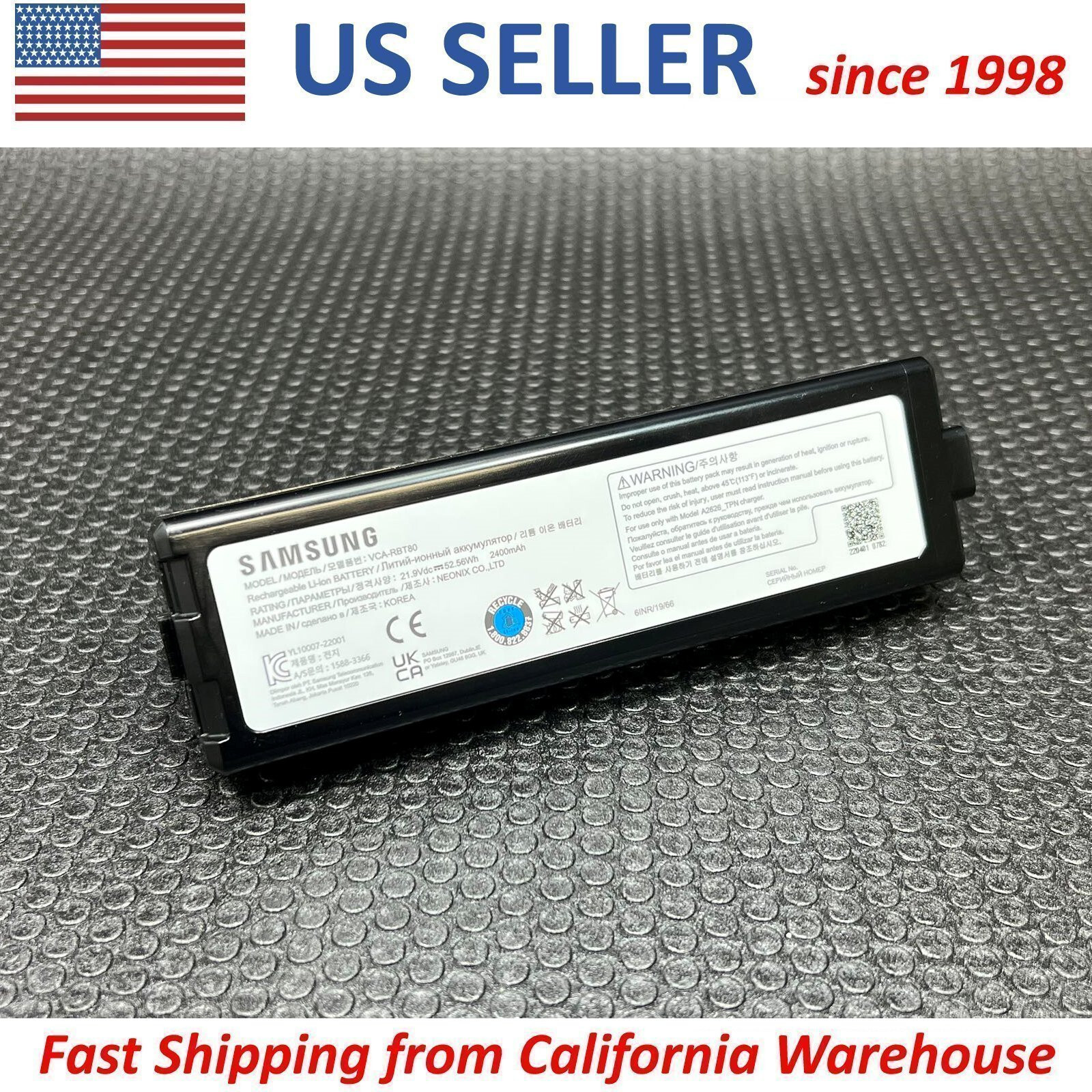 Genuine Samsung Jet Bot/Bot Robot Vacuum Cleaner Battery VCA-RBT80 On ...