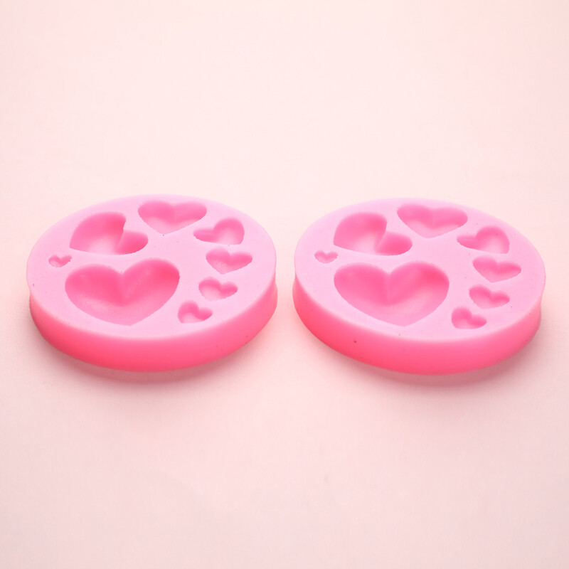 Loving Heart Shape Silicone Fondant Mold DIY Heart Candy Cake ...