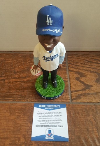 Magic Johnson Signed Los Angeles Dodgers Baseball Bobblehead *Lakers ...