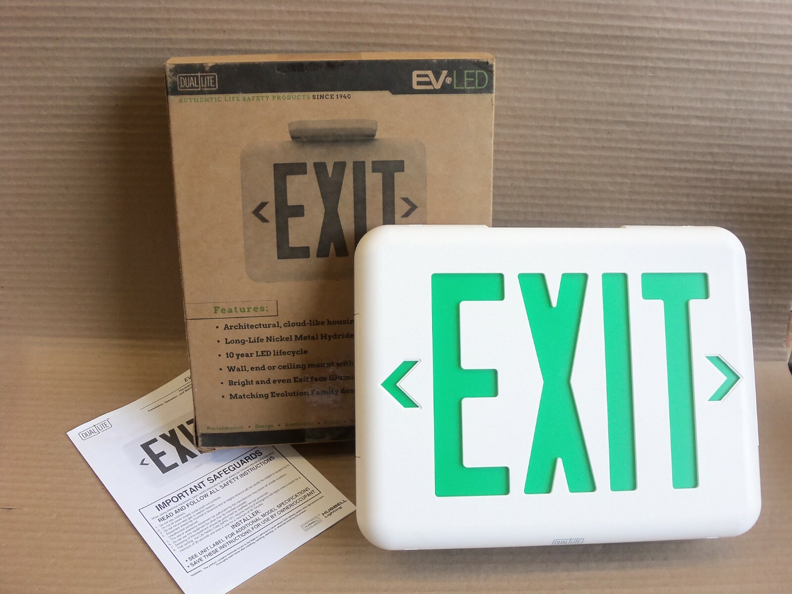 New Dual Lite EV LED EVEUWEI Exit Emergency Sign | eBay