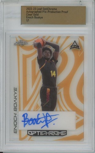 2022 Leaf Optichrome Proof Clear Gold Enoch Boakye 1/1 Auto RC Rookie ...