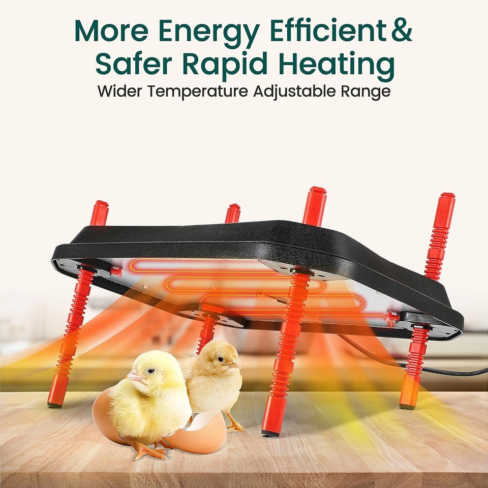 SMART BROODER HEATING PLATE, 30x40cm 50W Chick Heating Plate for 30 ...