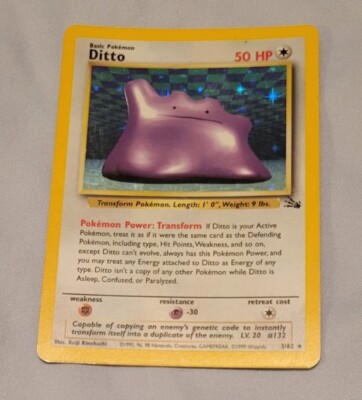 DITTO HOLOGRAPHIC RARE 3/62 POKEMON CARD GREAT CONDITION | eBay