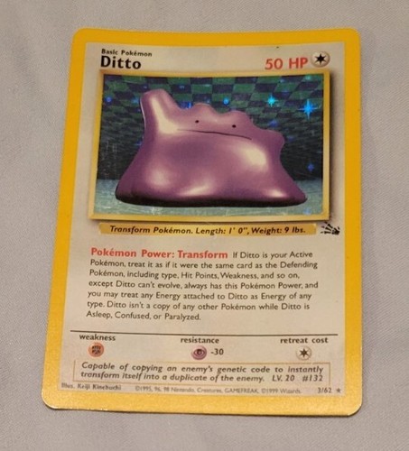DITTO HOLOGRAPHIC RARE 3/62 POKEMON CARD GREAT CONDITION | eBay