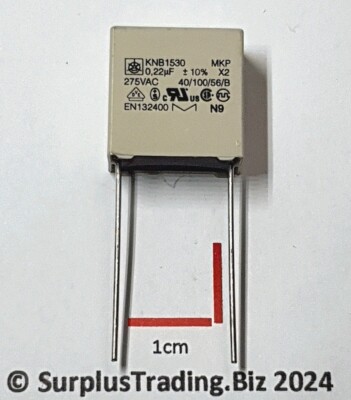 ISKRA KNB1530 0.22uF 275Vac Class X2 RFI Suppression MKP Capacitor ...