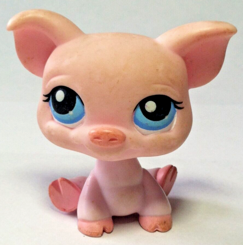 LPS Pink Pig Blue Eyes Kids Toy Farm Animal Littlest Pet Shop | eBay