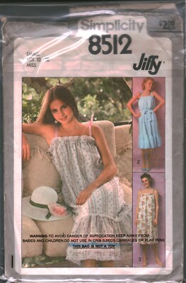 8512 Vintage Simplicity Sewing Pattern Misses Jiffy Pullover Sundress ...