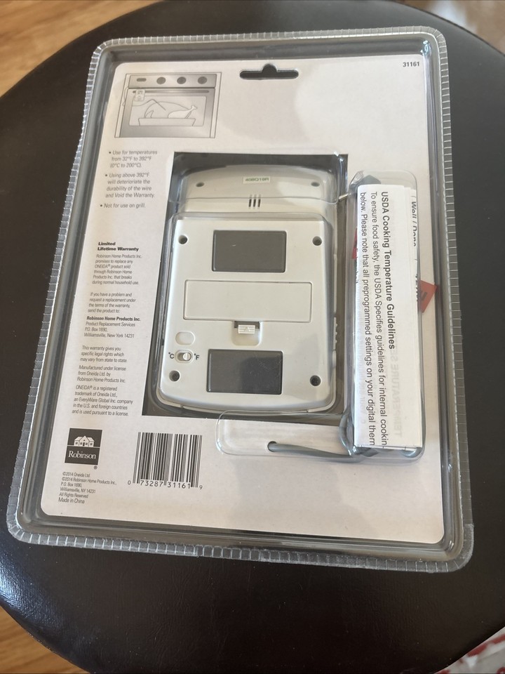 Oneida Digital Probe Oven Thermometer and Timer #31161 White BRAND NEW ...