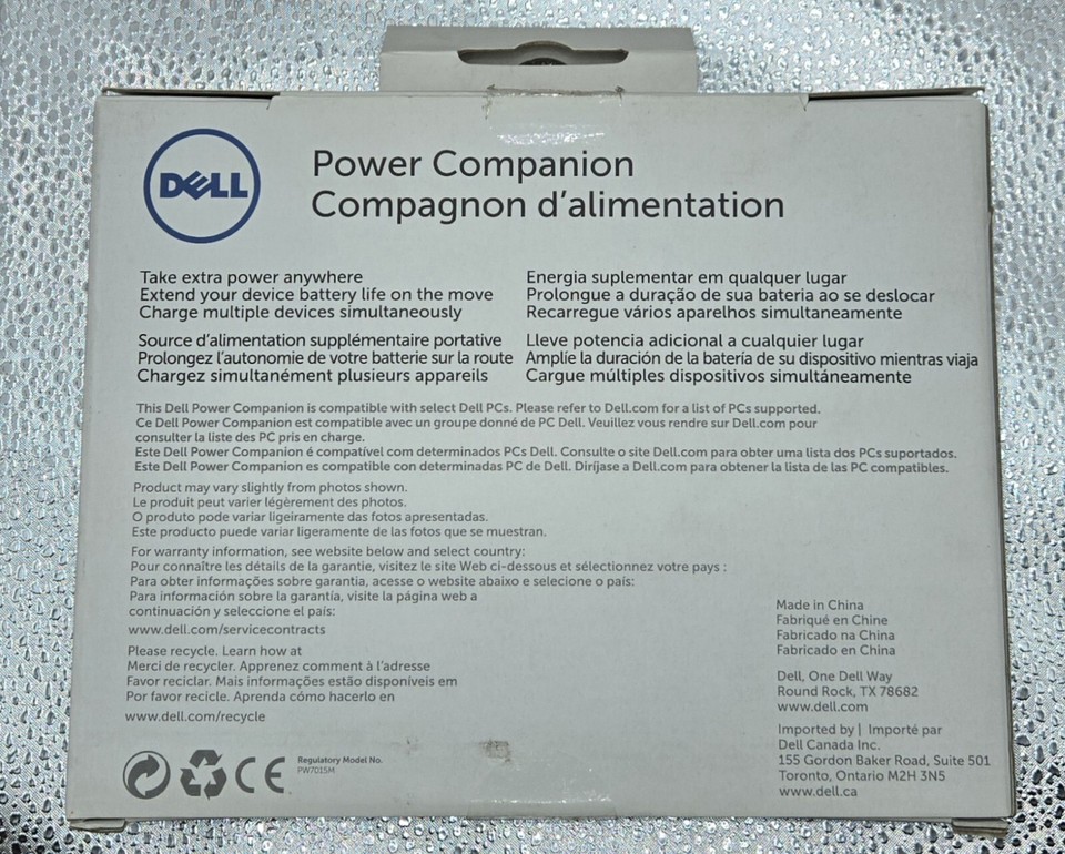 Dell PW7015M X1F87 Power Bank Companion 12000mAH Notebook Portable ...