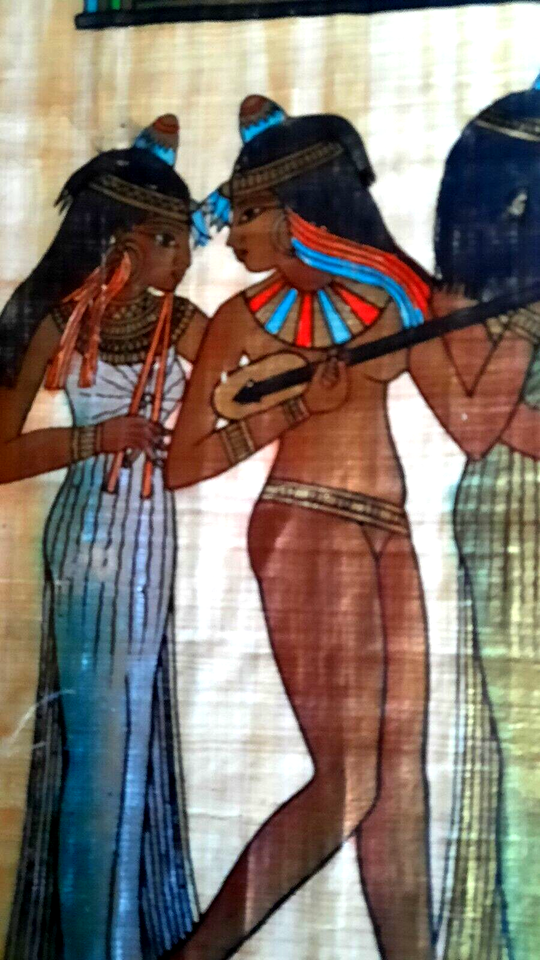 Original, vintage , framed Egyptian painting on papyrus '' Egyptian musicians'' | eBay