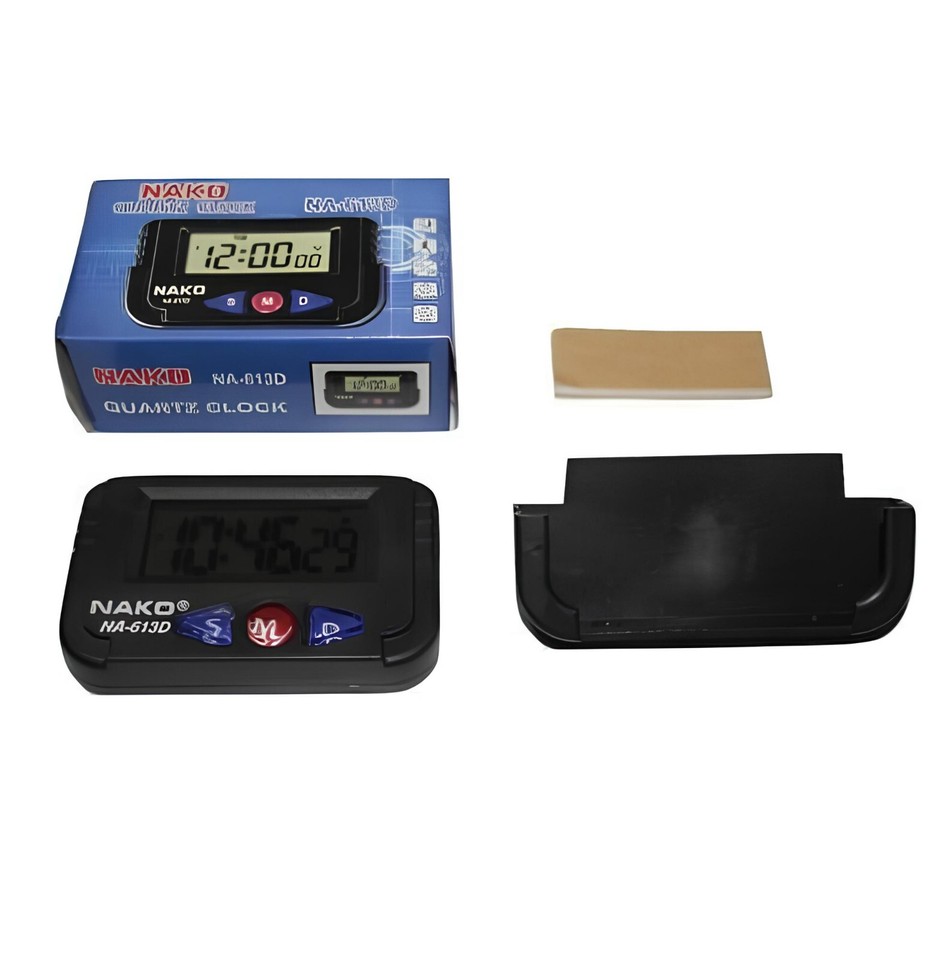 Car Dashboard Desk Alarm Clock & Quartz LED Digital Stopwatch Flexible ...