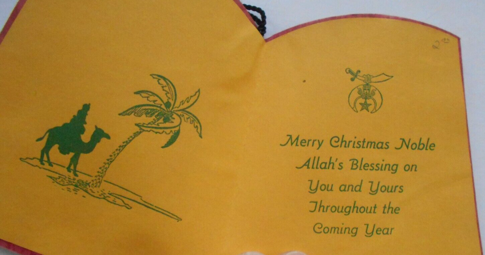 Shriner The Fez Club 1958 Christmas Card | eBay