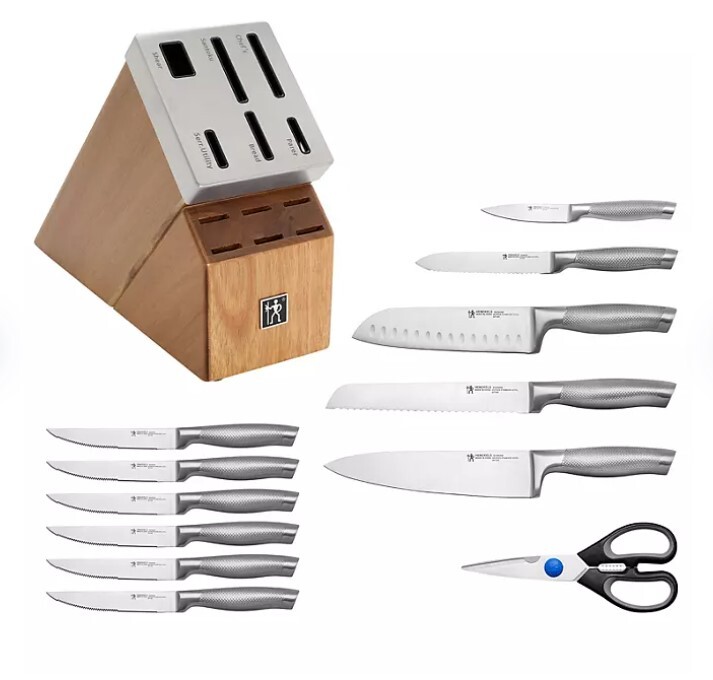 Zwilling J.A. Henckels 1030584 Diamond 13 Piece Self-Sharpening Acacia ...