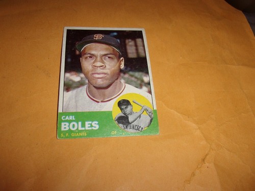 1963 Topps Baseball CARL BOLES San Francisco Giants Baseball Card #428 ...