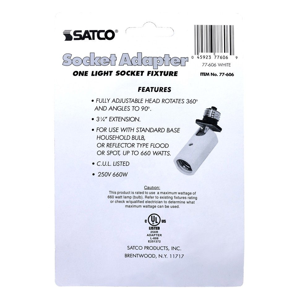 Satco SF77-606 - 77606 - Swivel Socket Base Extender | eBay