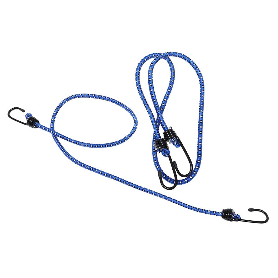 2 Pcs Carabiner Elastic Rope Bike Luggage Tied Adjustable Length Cord ...