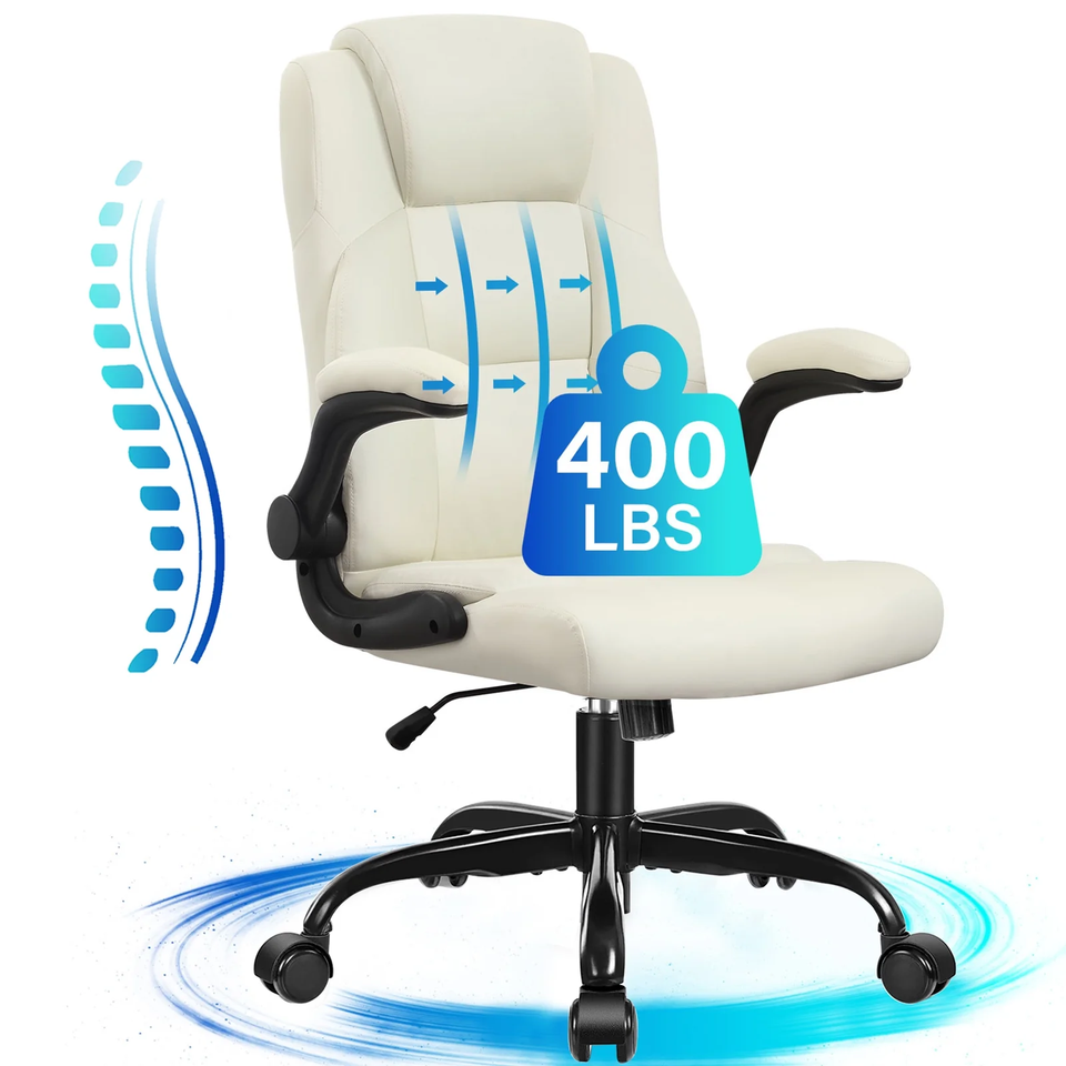 WIDE DESK CHAIRS Big and Tall 400 Lb Capacity Office Computer Chair ...