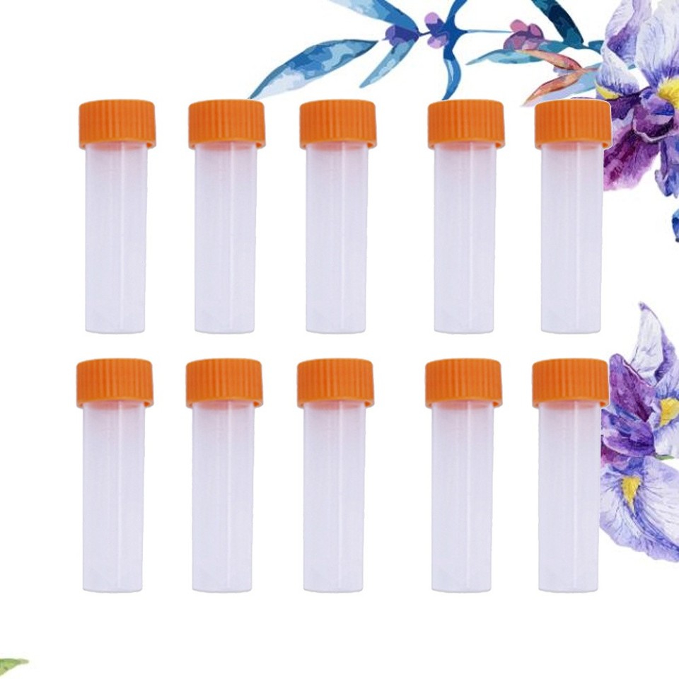 10 Pcs Needle Bottle Small Containers with Lid Little Bottles Lids ...