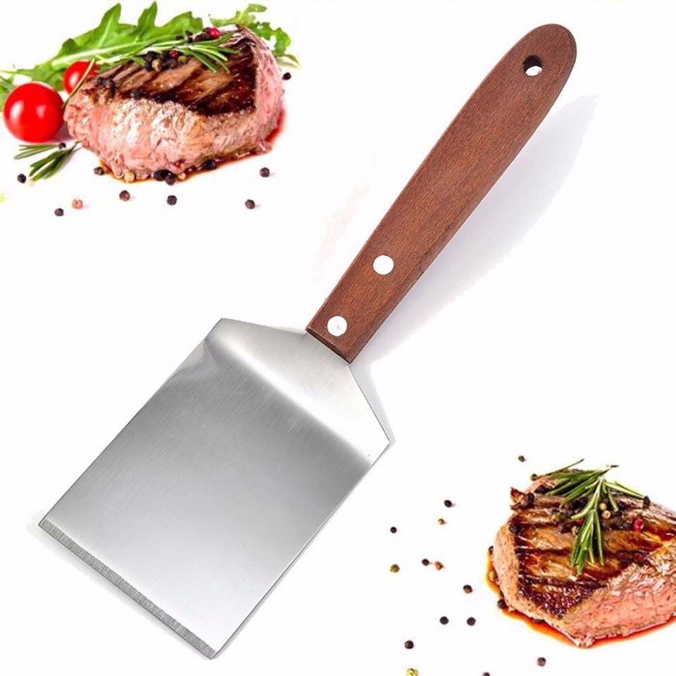 Spatula Stainless Steel Cookie Spatula With Wood Handle Small Square ...