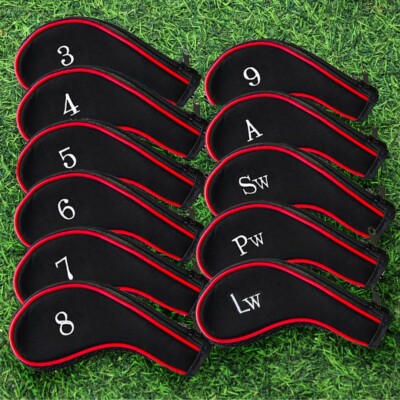 Golf Iron Head Covers Zippered 11pc Set 3-LW For LEFT & RIGHT Handed ...