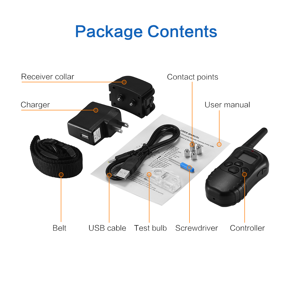 330 Yards Rechargeable Dog Shock Training Collar LCD Remote Control ...
