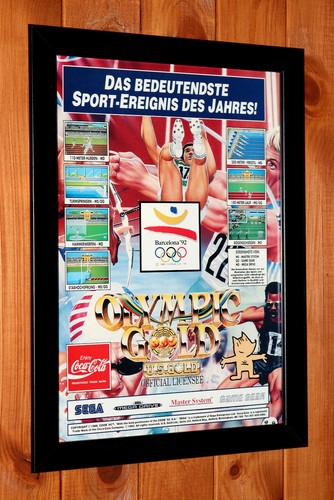 1992 Olympic Gold Sega Genesis Game Gear Promo small Vintage Poster Ad ...