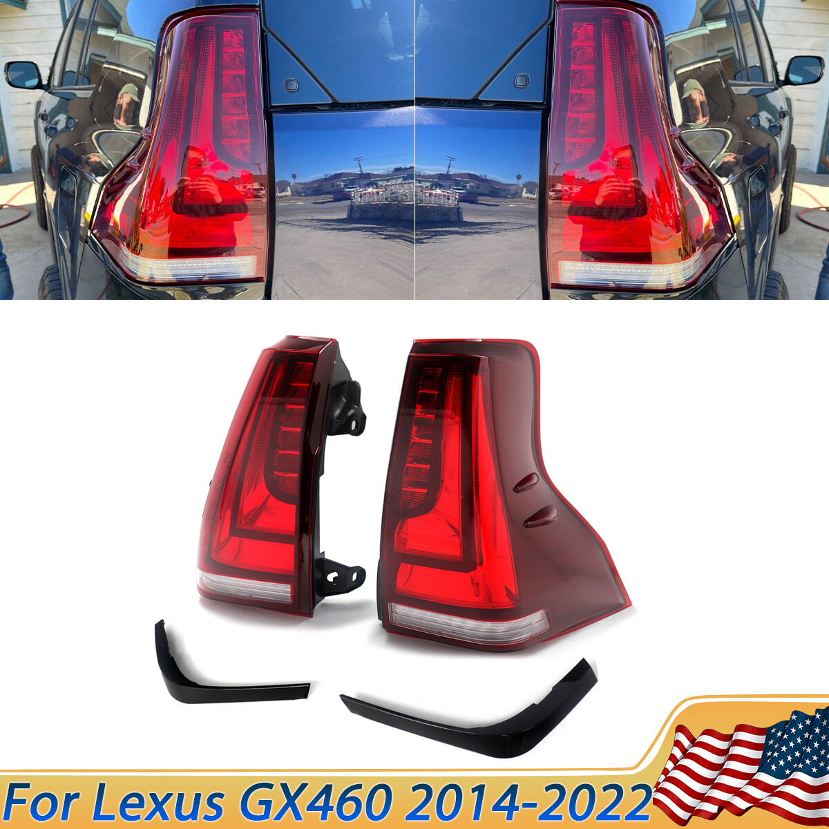 For Lexus GX460 2014-2022 Sequential LED Tail Lights Rear Turn Signals ...