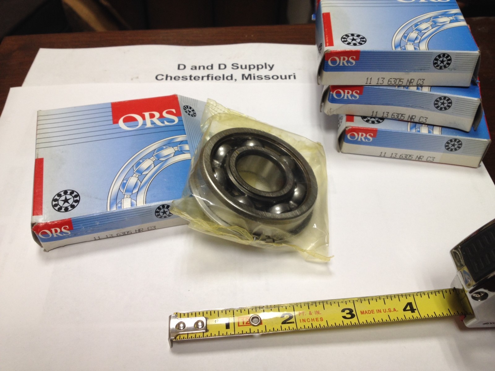 ORS Bearing 6305 NR C3, 25mm x 62mm x 17mm, With Snap Ring, Brand New ...