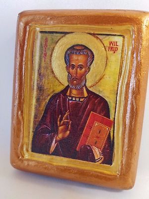 Saint Wilfred Icon Wilfrid of Northumbria English Bishop Portrait ...
