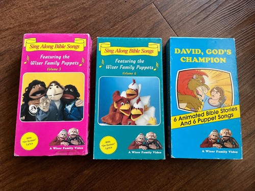 SING ALONG BIBLE SONGS Wiser Family Puppets VHS Video Tape Lot 3 ...
