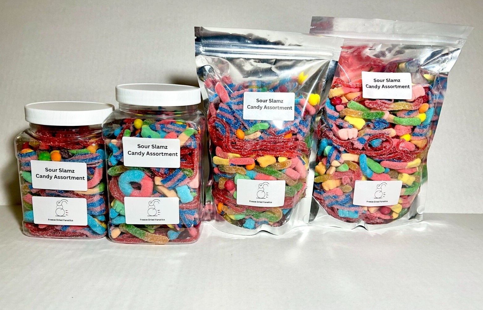 Sour Slamz Bulk Gummy Candy Sour Candy Mash Up Flavor 20oz 30oz Bag Jug ...