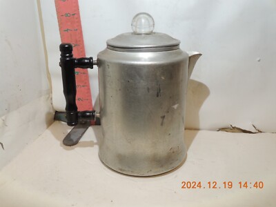 COMET, THE POPULAR ALUMINUM COFFEE PERCOLATOR-8 CUPS, WOODEN HANDLE ...