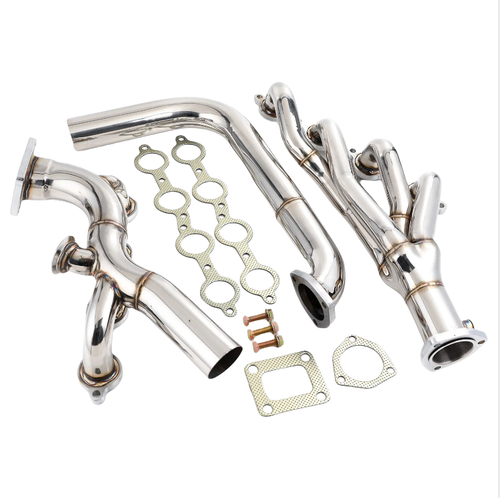 Single Turbo Headers for LSX LS2 T4 Top Mount Swap Crossover with 44mm ...