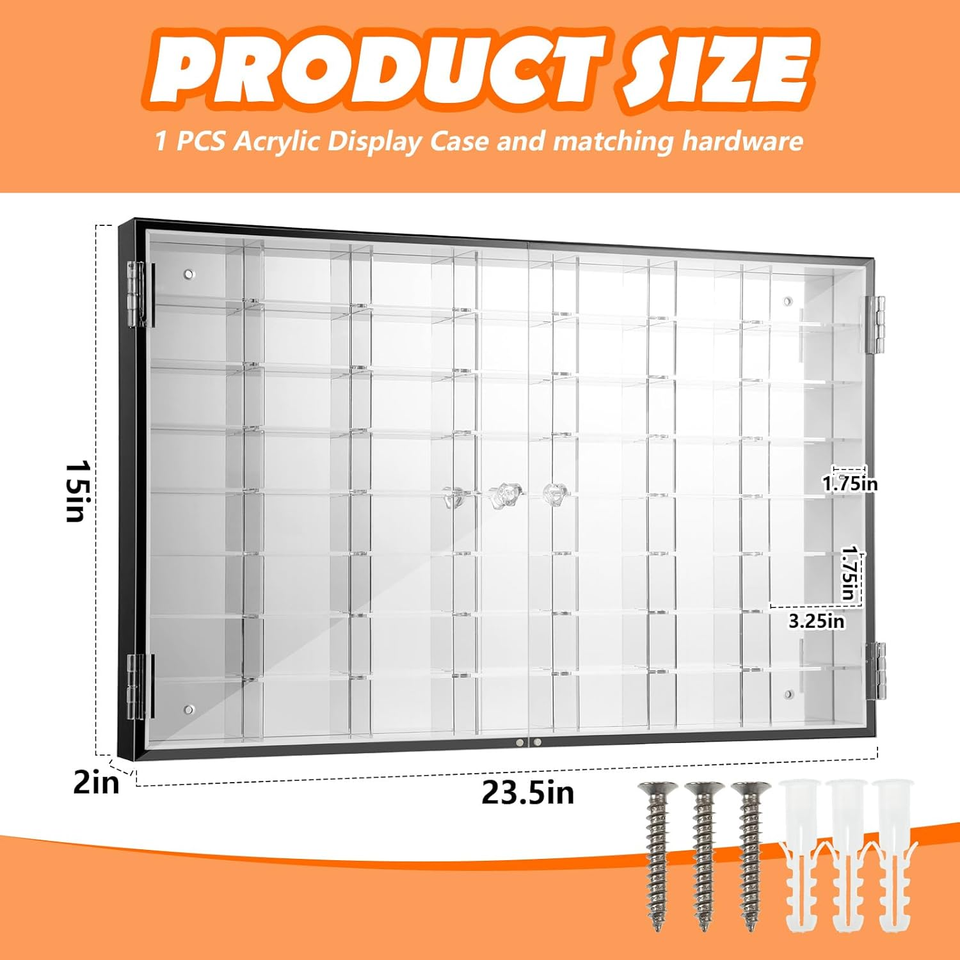 1/64 Diecast Acrylic Display Case Car Wall Case Diecast Model Display ...